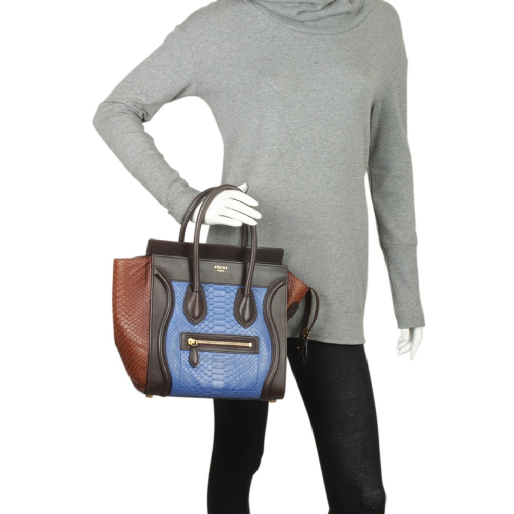 Celine Micro Luggage Tri-Color Satchel Bag 175958 - Gem